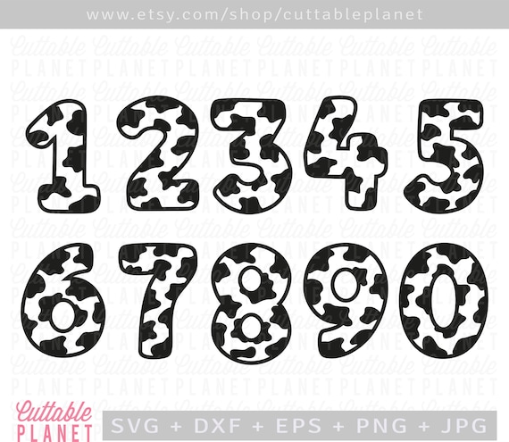 Cow Numbers Svg Dxf Eps Png Jpg Cow Spots Numbers Svg - Etsy Canada