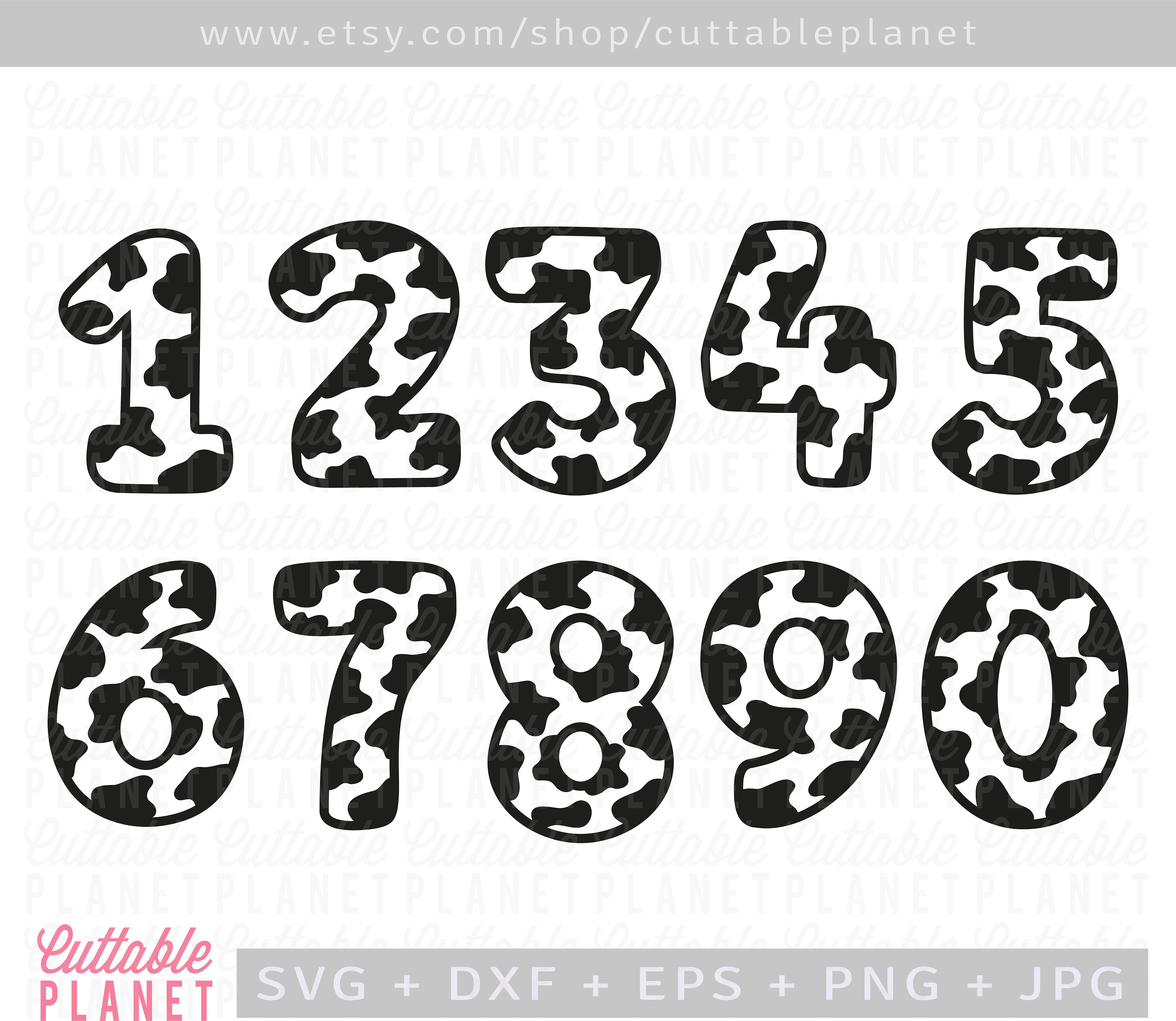 Cow Numbers Svg Dxf Eps Png Jpg Cow Spots Numbers Svg - Etsy Ireland