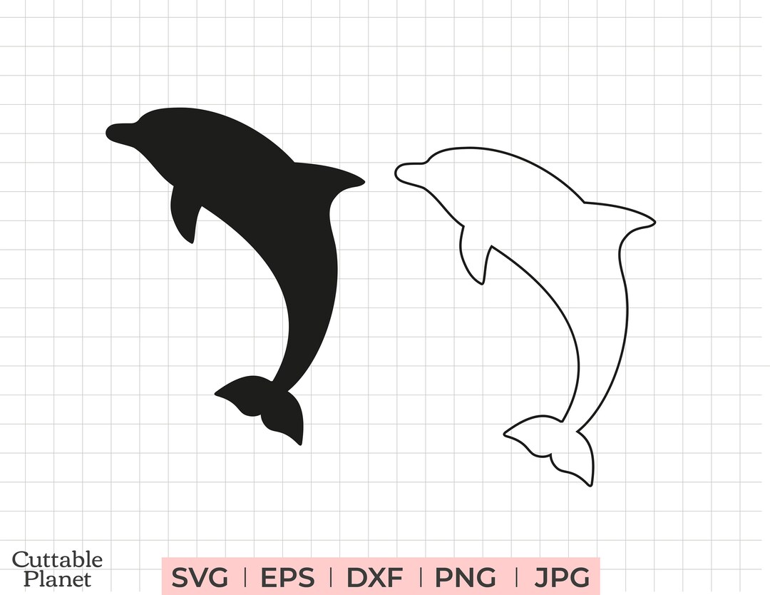 Dolphin Svg, Dolphin Silhouette Svg, Dolphin Outline Svg, Dxf, Eps ...