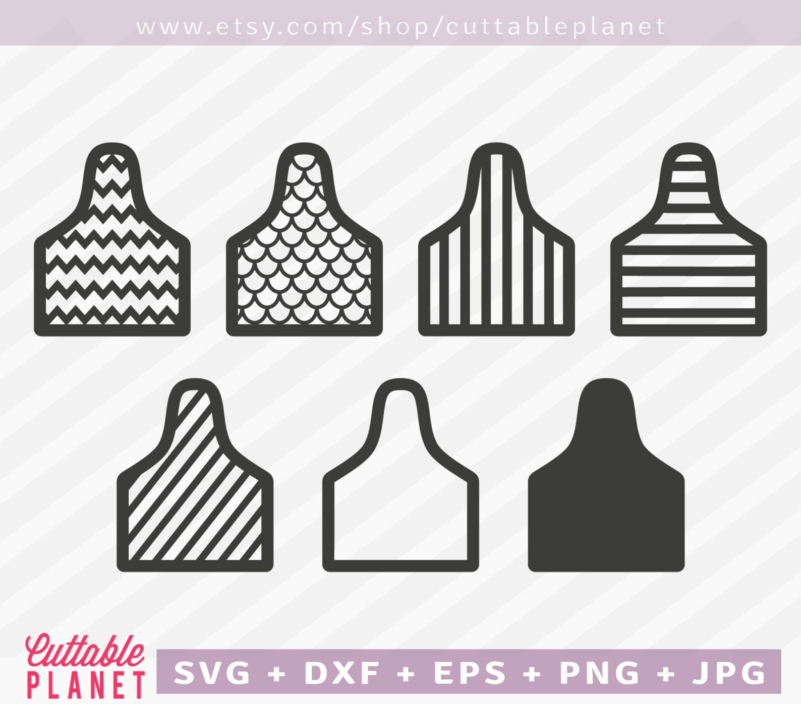 Cow Tag Svg Dxf Eps Png Jpg Chevron Cow Tag Svg - Etsy