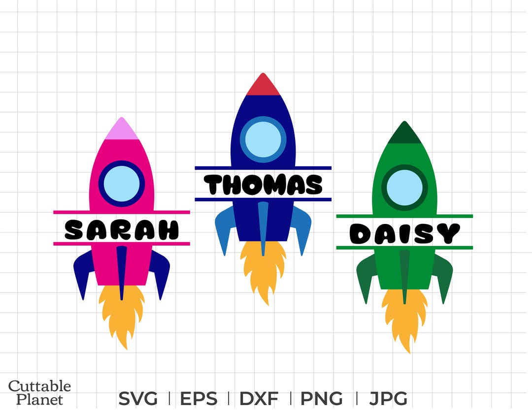 Rocket Name Frame Svg, Rocket Monogram Svg, Dxf, Eps, Png, Jpg, Rocket ...