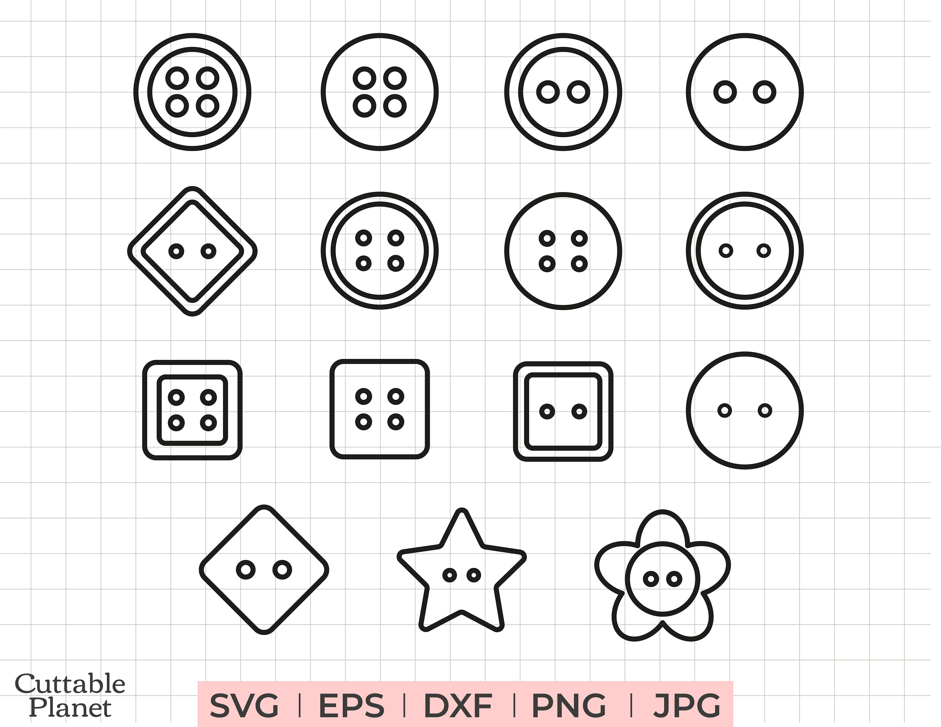 Sewing Button Outline Svg, Dxf, Eps, Png, Jpg, Button Svg, Button Png ...