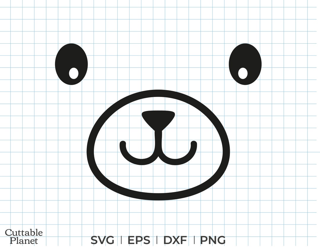Bear Face Svg, Dxf, Eps, Png, Bear Face Png, Teddy Bear Svg Baby Shower ...