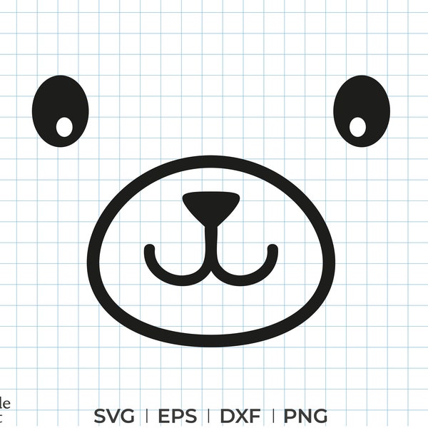 Bear Face Svg - Etsy