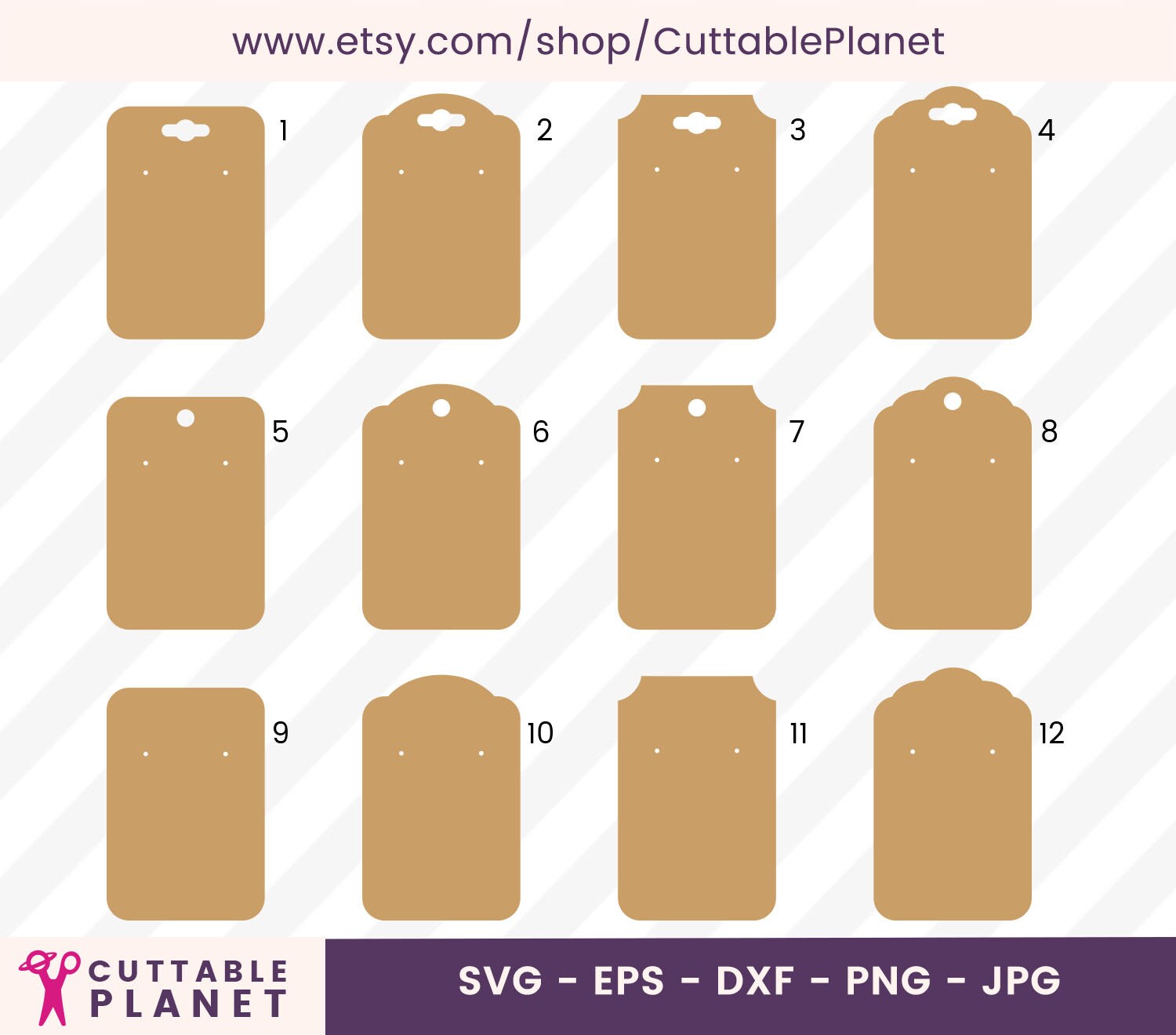 Earring Card Display Svg Dxf Eps Png Jpg Instant Download - Etsy