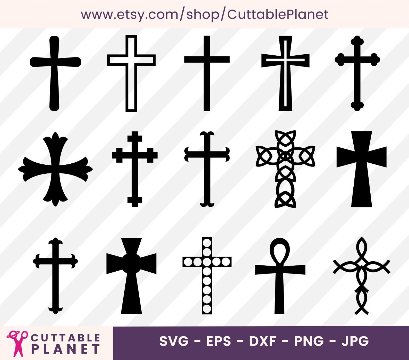 Cross Svg Dxf Eps Pngjpg Crosses Clip Art Instant - Etsy