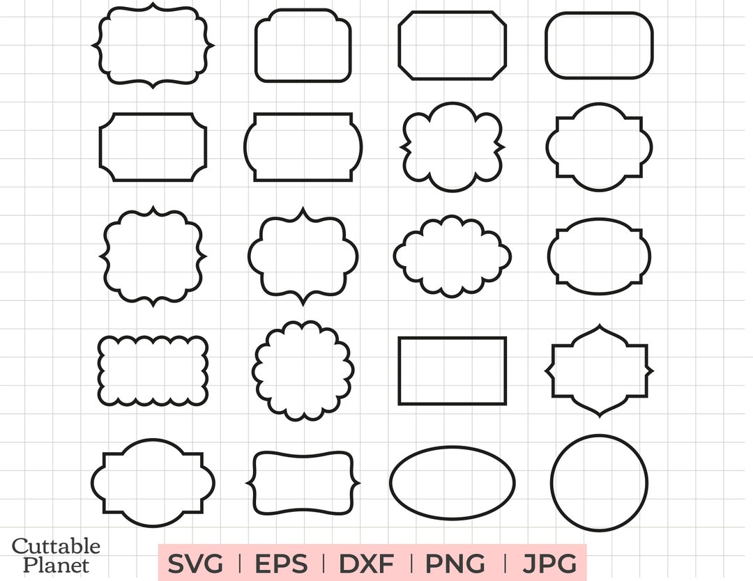 Frame Outline Svg, Dxf, Eps, Png, Jpg, Frame Svg, Label Outline Svg ...