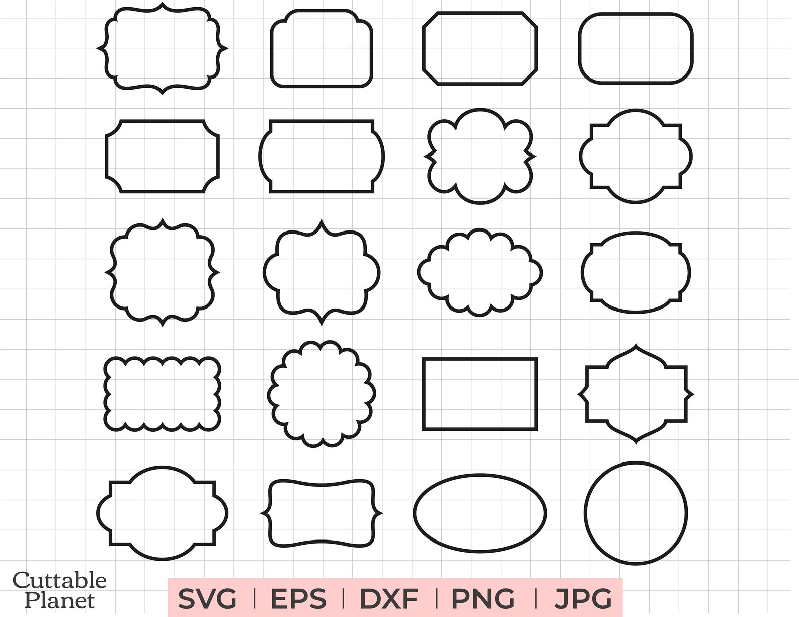 Frame Outline Svg, Dxf, Eps, Png, Jpg, Frame Svg, Label Outline Svg ...
