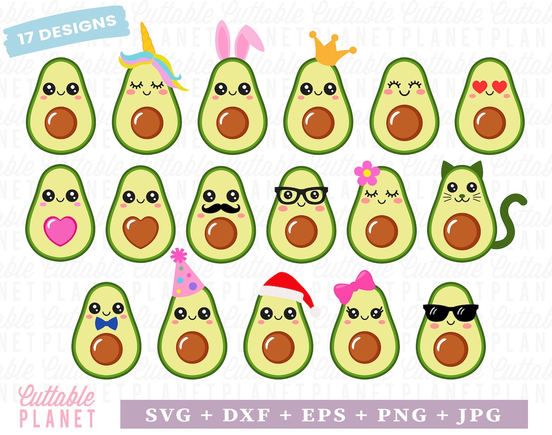 Aguacate svg, dxf, eps, png, jpg, aguacate kawaii svg, aguacate svg ...