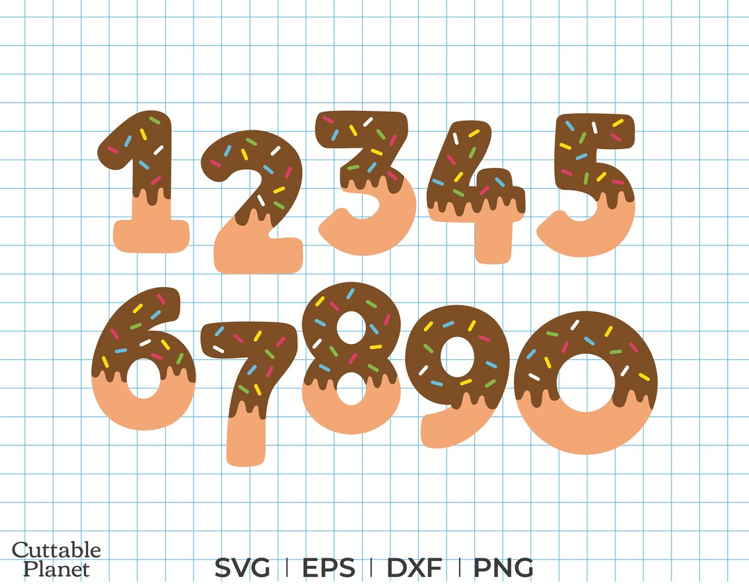 Chocolate Dripping Donut Number Svg, Dxf, Eps, Png , Chocolate Donut ...
