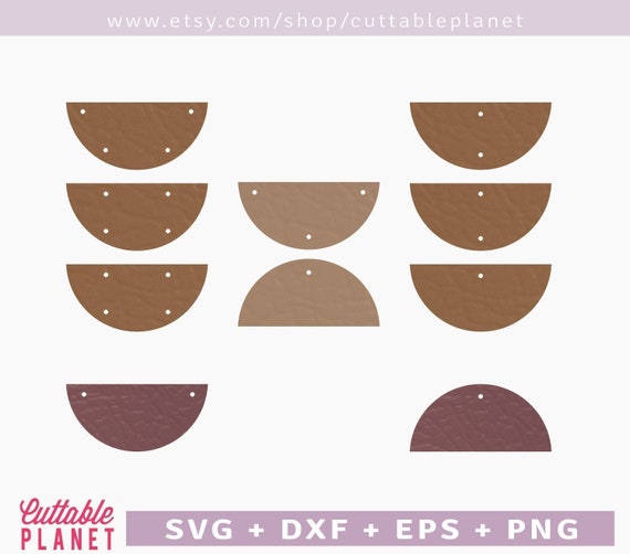 Semicircle earring template svg dxf eps png semicircle | Etsy