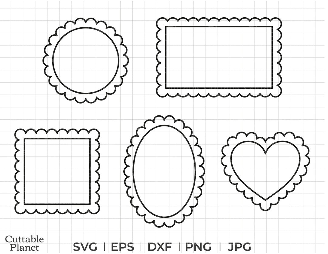 Scalloped Frame Svg, Scalloped Frame Png, Jpg, Scalloped Frame Dxf ...