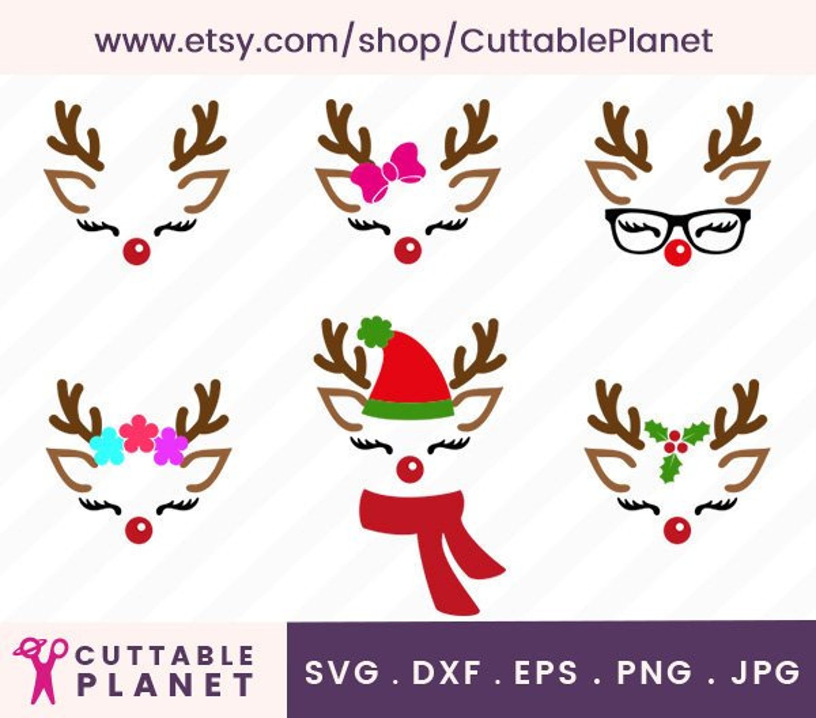 Reindeer Svg Eps Dxf Png Jpg Reindeer Christmas Svg - Etsy
