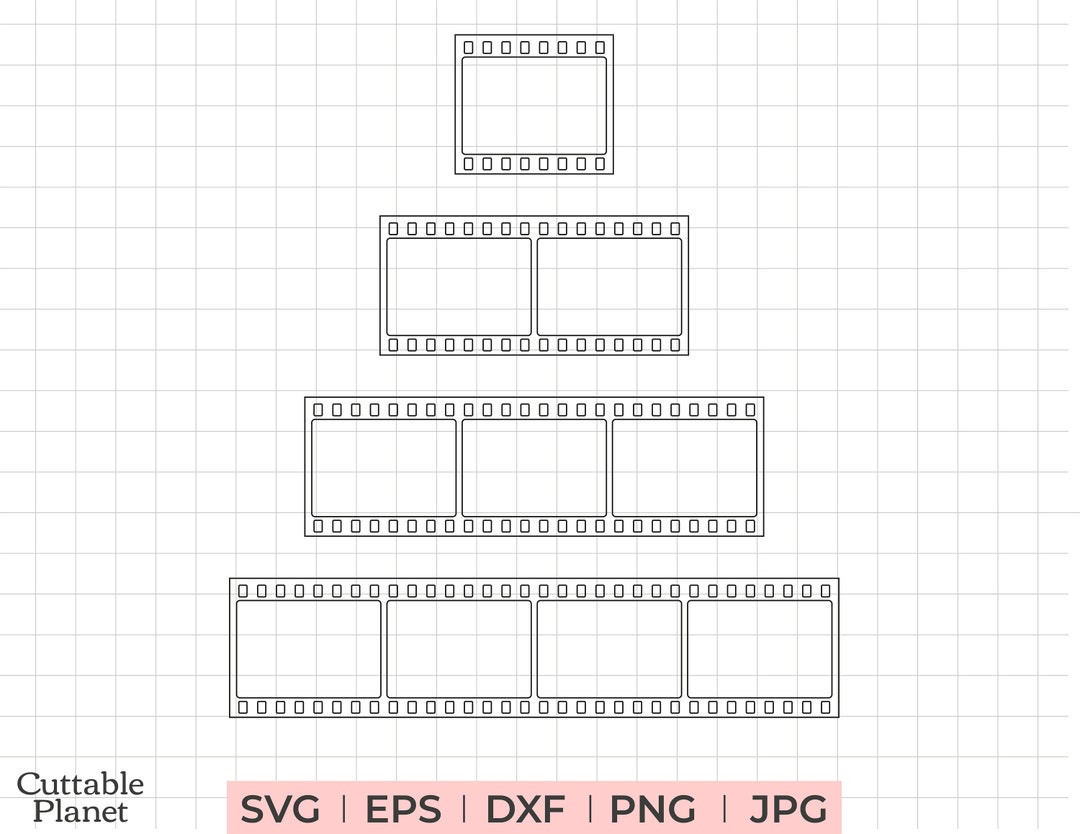 Film Strip Outline Svg, Film Strip Png, Dxf, Eps, Jpg, Film Strip ...