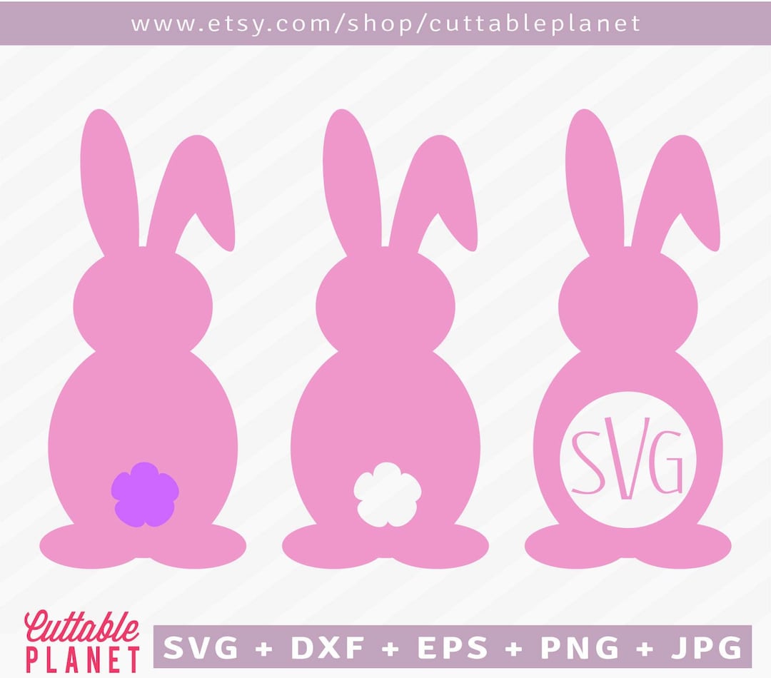 Bunny Back Svg, Dxf, Eps, Easter Bunny Svg, Instant Download ...