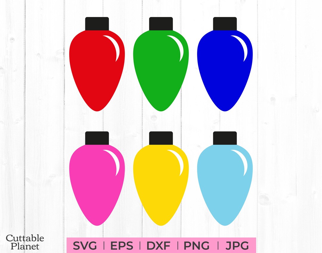 Christmas Colored Bulb Lights Svg, Dxf, Eps, Png, Instant Download ...