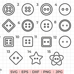 Sewing Button Outline Svg, Dxf, Eps, Png, Jpg, Button Svg, Button Png ...