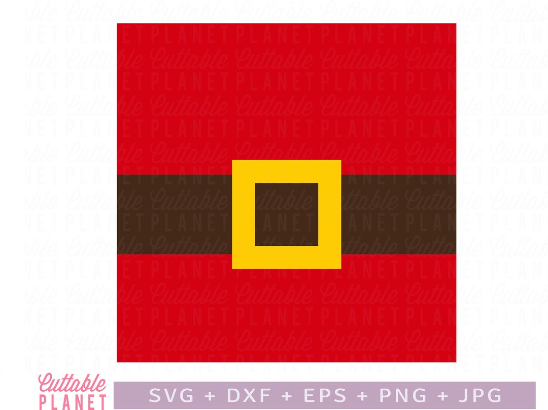 Square Santa Pattern Svg, Dxf, Eps, Png, Jpg, Belt Santa Claus Svg ...
