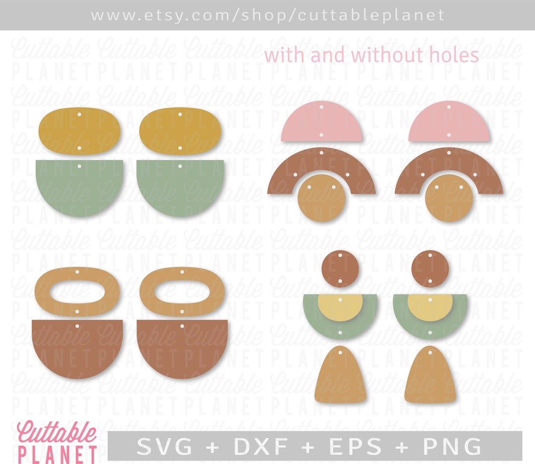 Half Circle Svg, Half Circle Earrings Svg, Oval Earrings Svg, Dxf, Eps ...