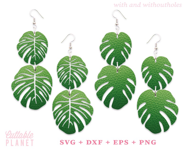 Monstera Earrings Svg Dxf Eps Png Monstera Png Monstera - Etsy