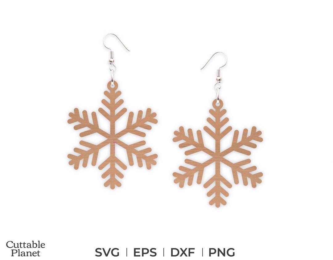 Snowflake Earrings Svg Dxf Eps Png Snowflake Earrings - Etsy