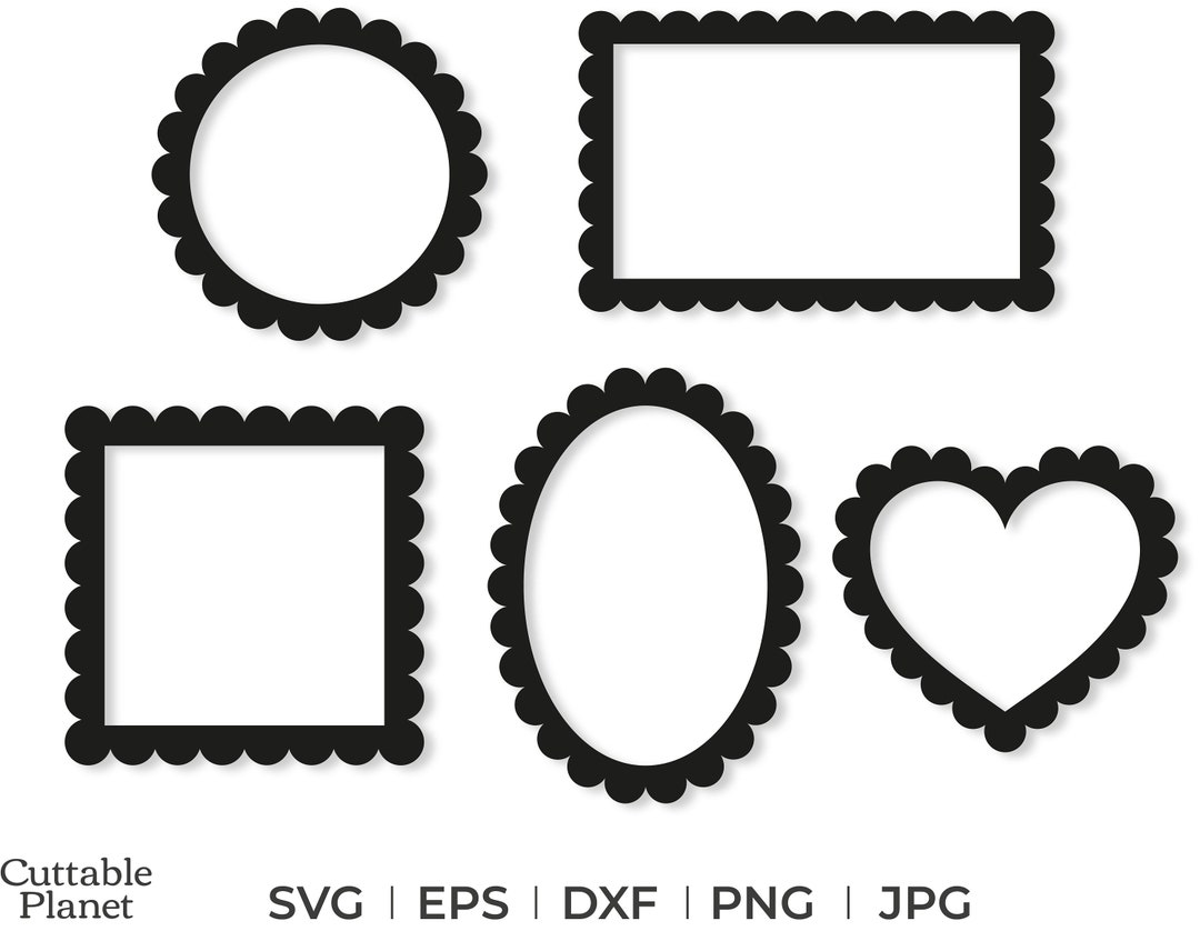 Scalloped Frames Svg, Scalloped Circle Svg, Scalloped Oval Svg ...