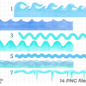 Watercolor Waves Borders Png Transparent Background, Wave Border ...