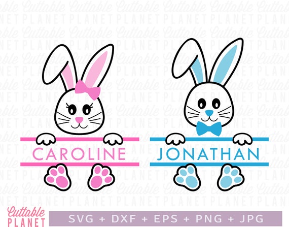 Easter Svg Bunny Split Monogram Svg Girl Bunny Svg Boy | Etsy