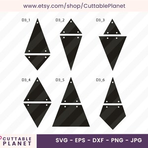 Hanging Triangle Earring Template Svg, Dxf, Eps, Png, Jpg, Compound ...