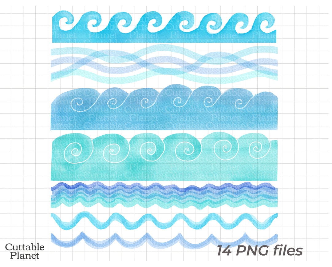 Watercolor Waves Borders Png Transparent Background, Wave Border ...
