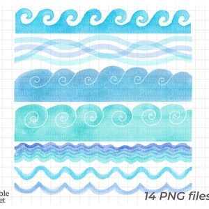 Watercolor Waves Borders Png Transparent Background, Wave Border ...