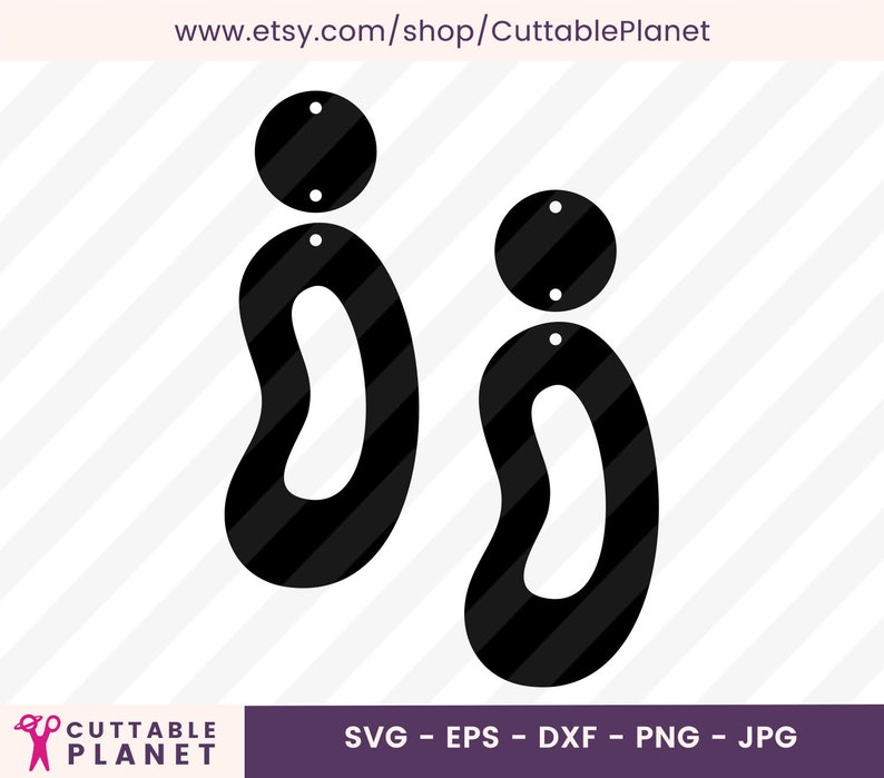 Compound Earring Organic Shape Svg Dxf Eps Png Jpg Two | Etsy