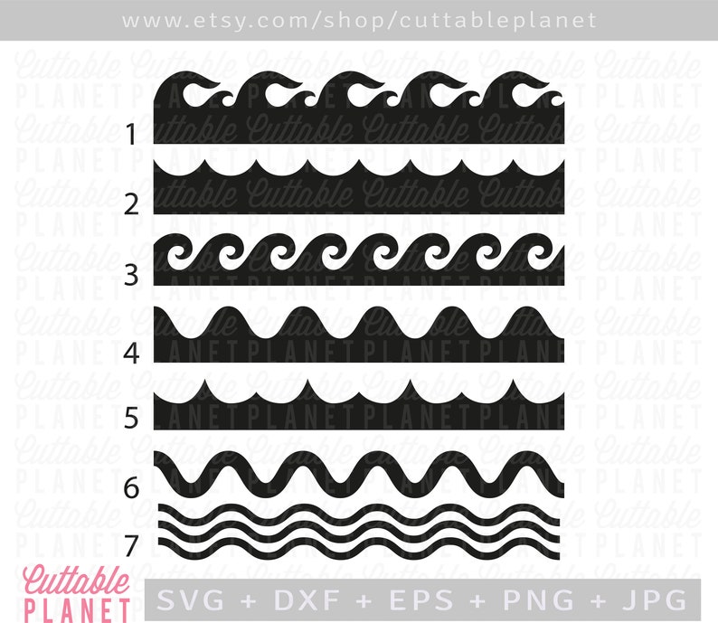 Waves Borders Svg Dxf Eps Png Jpg Waves Borders Cliparts - Etsy