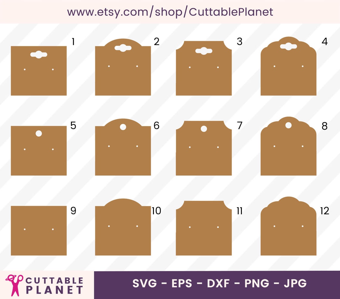 Earring Card Set Svg Dxf Eps Png Jpg Instant Download - Etsy