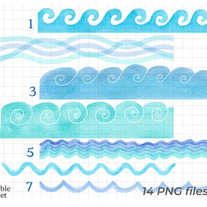 Watercolor Waves Borders Png Transparent Background, Wave Border ...