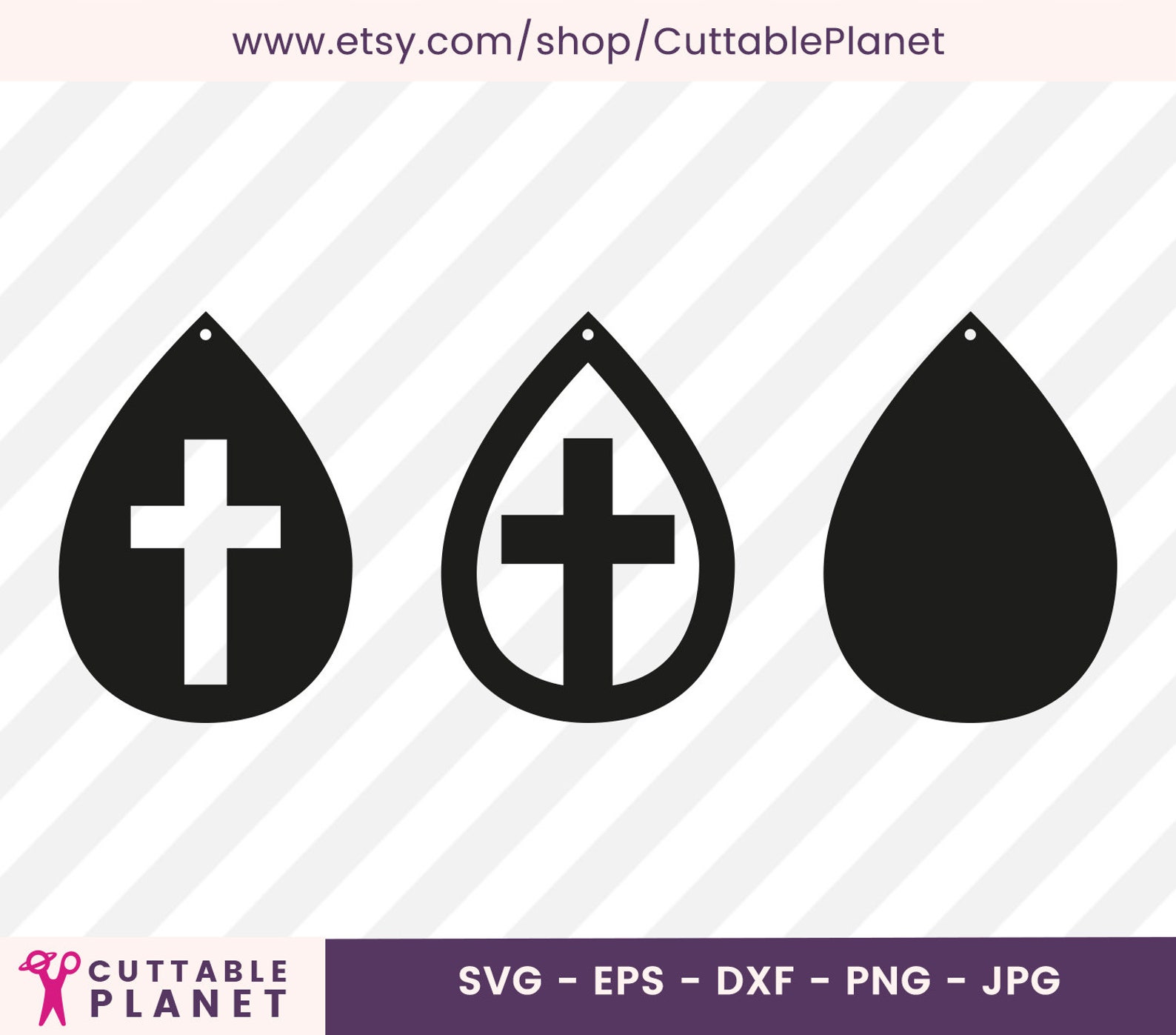 Cross Earrings Svg Dxf Eps Png Jpg Christian Earrings - Etsy
