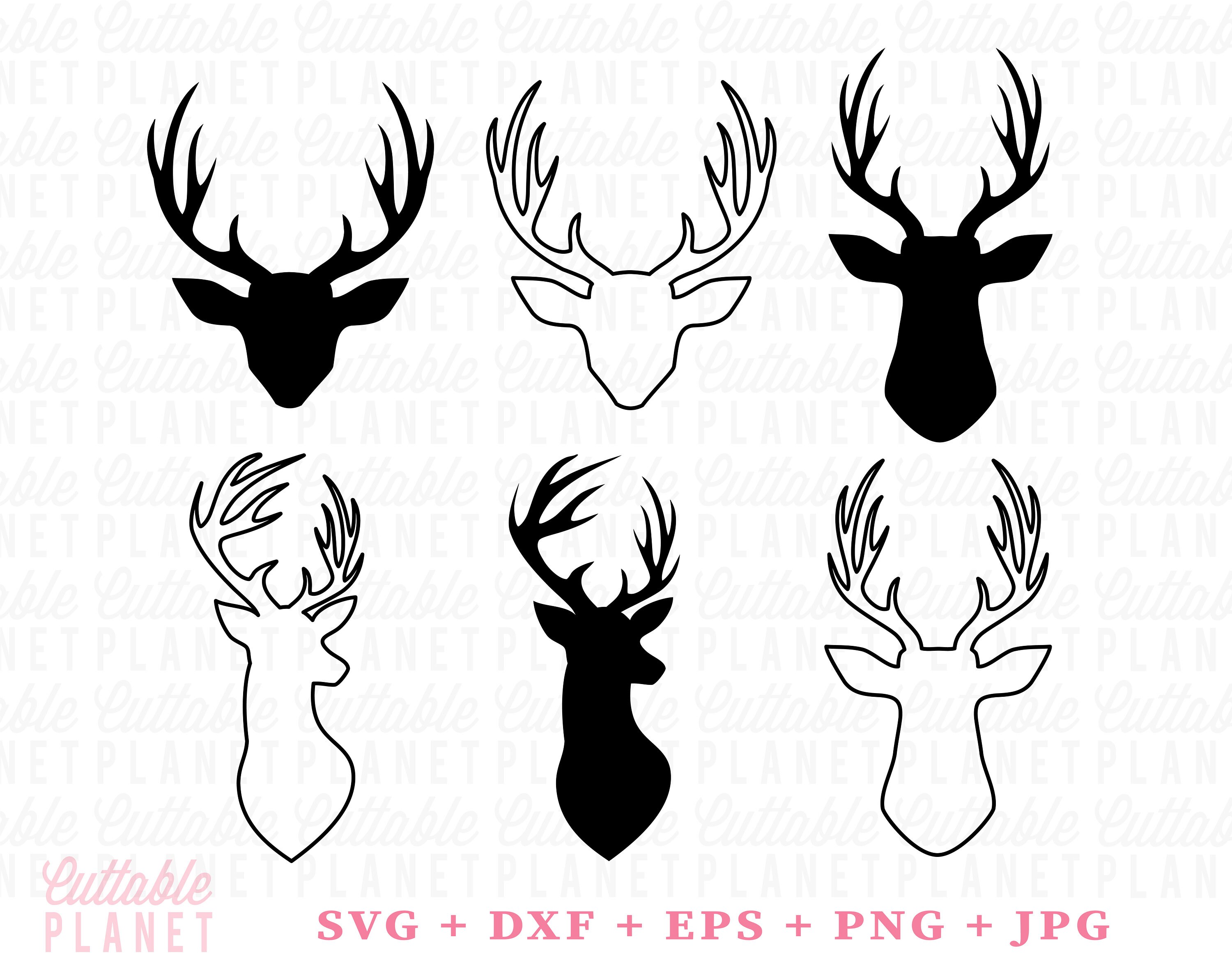 Deer Svg Deer Head Svg Deer Antler Svg Eps Dxf Png Jpg - Etsy UK