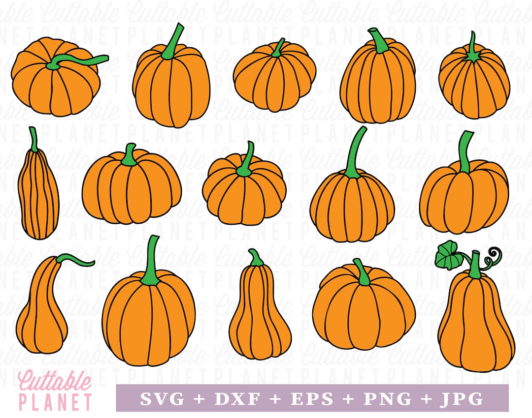 Halloween Pumpkin Clipart Svg, Dxf, Eps, Png, Jpg, Fall Pumpkin Png ...