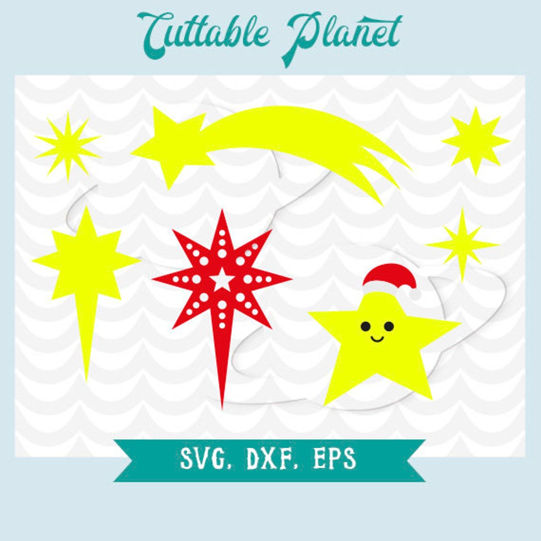 Christmas Stars Svg Christmas Star Dxf Christmas Kawaii - Etsy