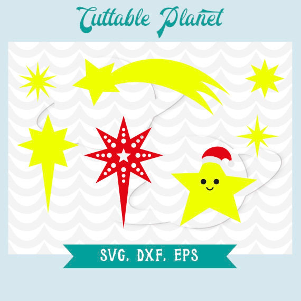Christmas Stars Svg Christmas Star Dxf Christmas Kawaii | Etsy