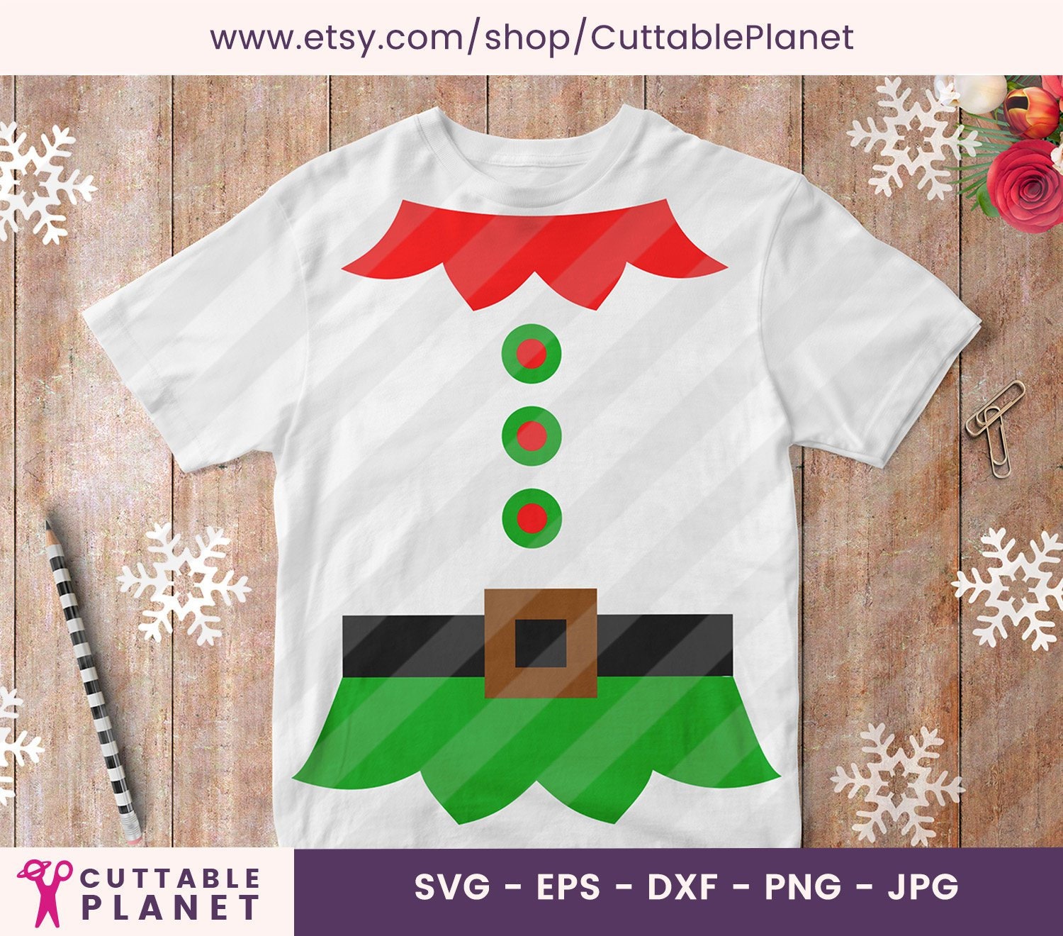 Christmas Elf Costume Svg Dxf Eps Png Jpg Christmas Elf | Etsy