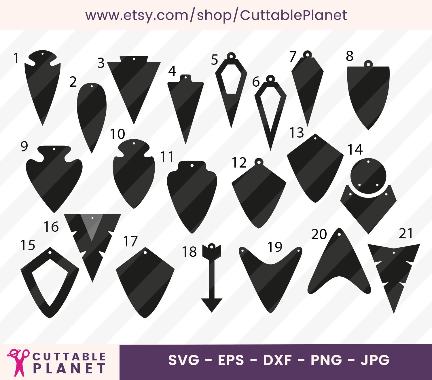 Arrow Head Earrings Svg Dxf Eps Png Jpg Arrowhead Earrings | Etsy