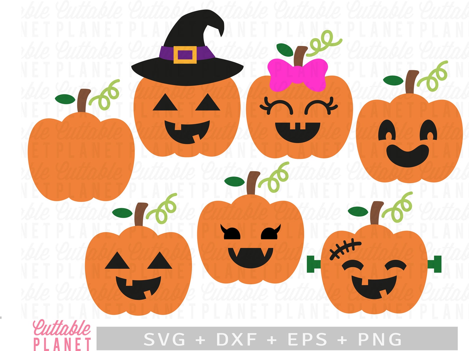 Cute Pumpkin Svg Dxf Eps Png Jpg Face Pumpkin Svg - Etsy