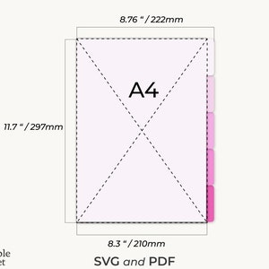 5 Tab Dividers for A4 Svg and Pdf, 5 Tab Dividers Template Svg, Instant Download, Tab Dividers ...
