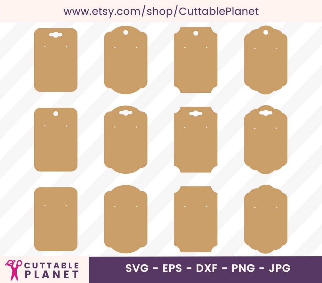 Display Earring Card Svg, Dxf, Eps, Png, Jpg, Instant Download - Etsy