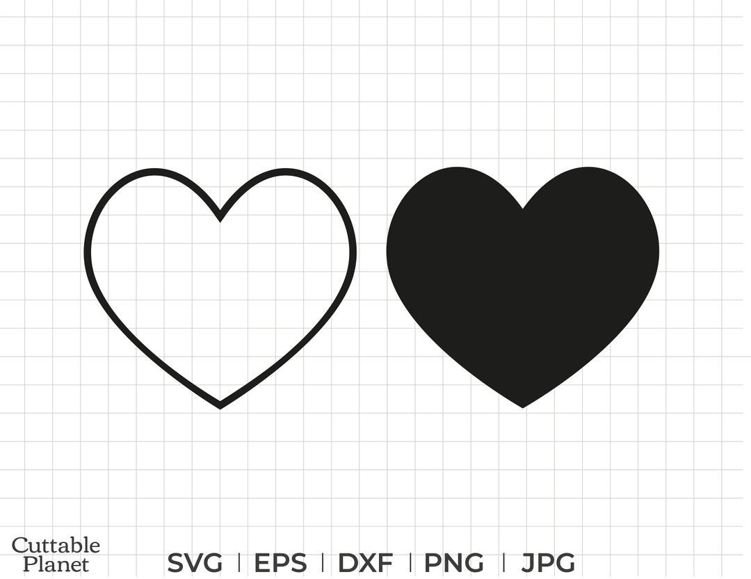 Heart Svg File, Heart Svg Bundle, Outline Heart Svg, Outline Heart Png ...