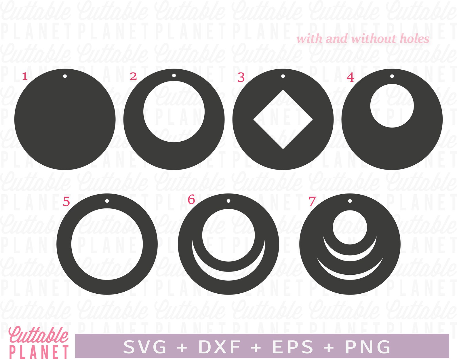 Hoop Earring Set Hoop Earring Svg Round Earring Svg Round - Etsy