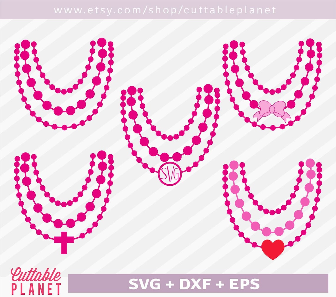 Necklace Svg Dxf Eps Pearl Necklace Svg Cross Necklace | Etsy