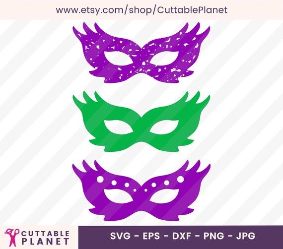 Masquerade Mask Mardi Gras Svg Dxf Eps Png Jpg Distressed - Etsy