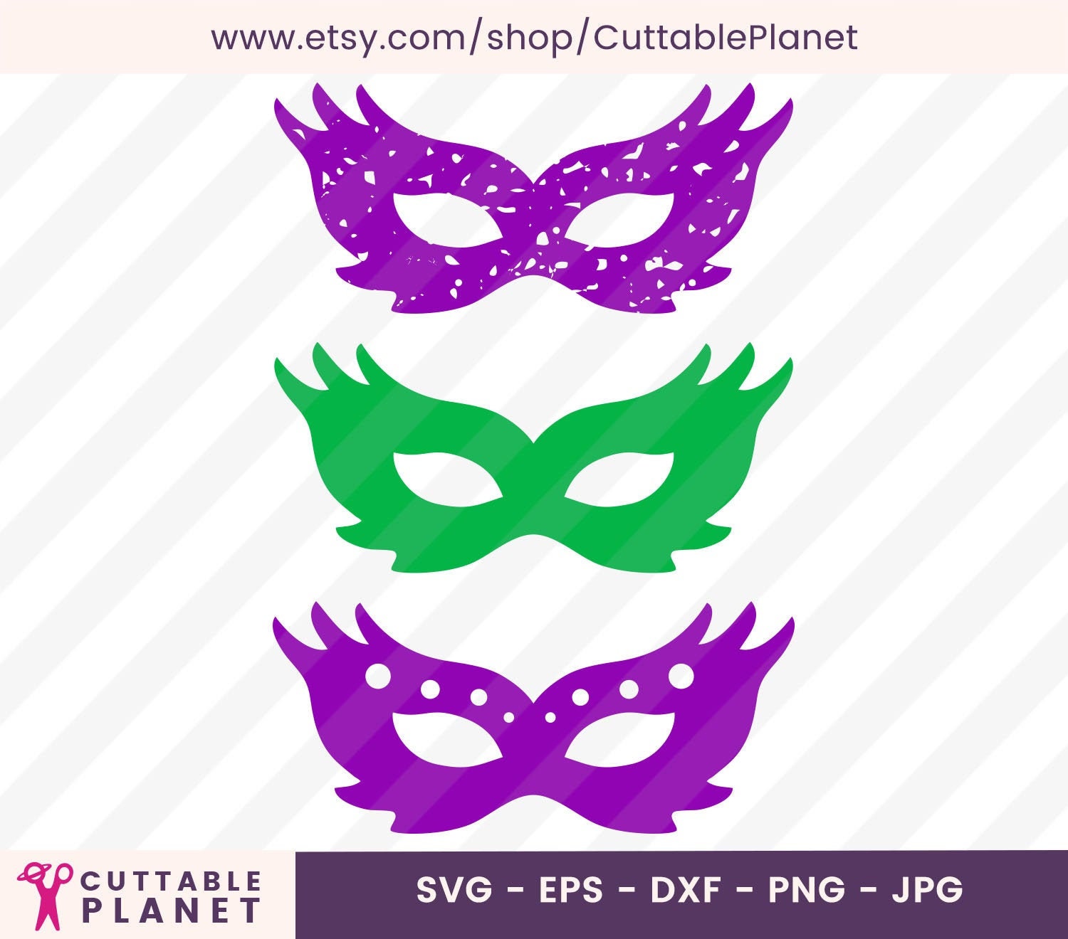 Masquerade Mask Mardi Gras Svg Dxf Eps Png Jpg Distressed | Etsy
